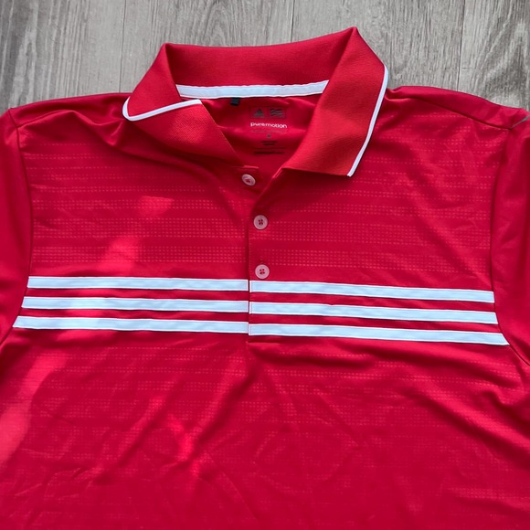 adidas | Shirts | Adidas Redwhite Men Pure Motion Golf Shirt | Poshmark
